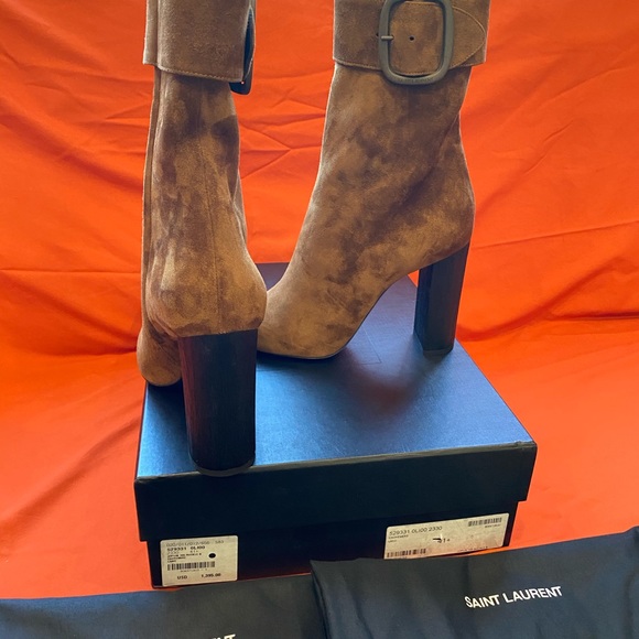 Saint Laurent | Shoes | Nwb Brown Suede Ysl Saint Laurent Joplin Boots ...